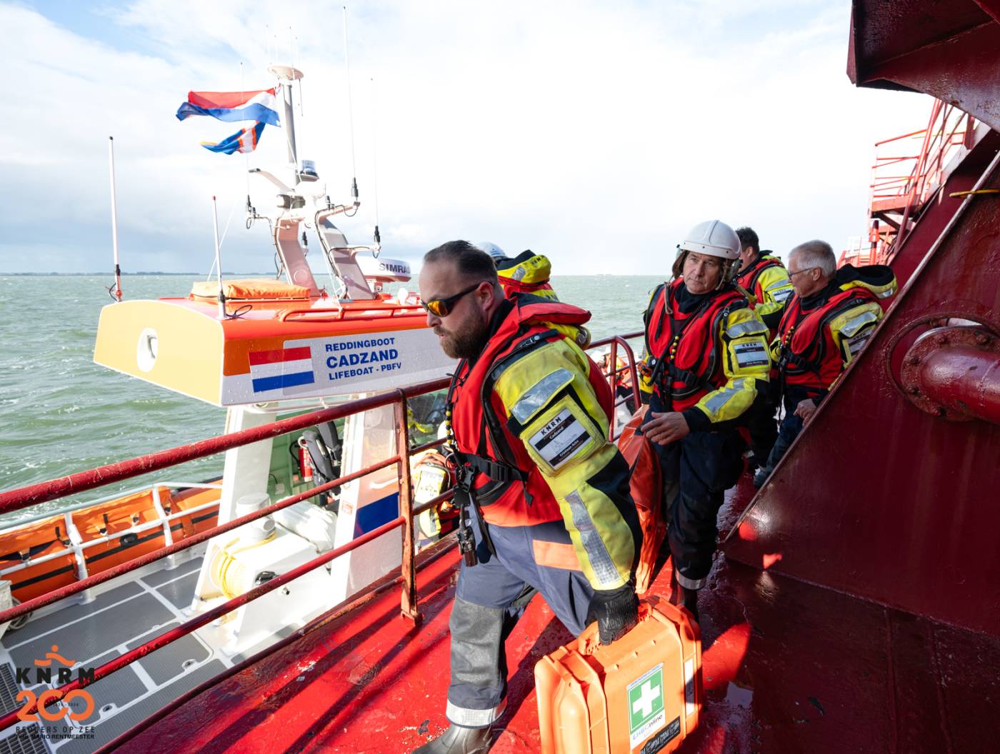 Zwaar gewonden en mensen te water na aanvaring OEFENING - KNRM